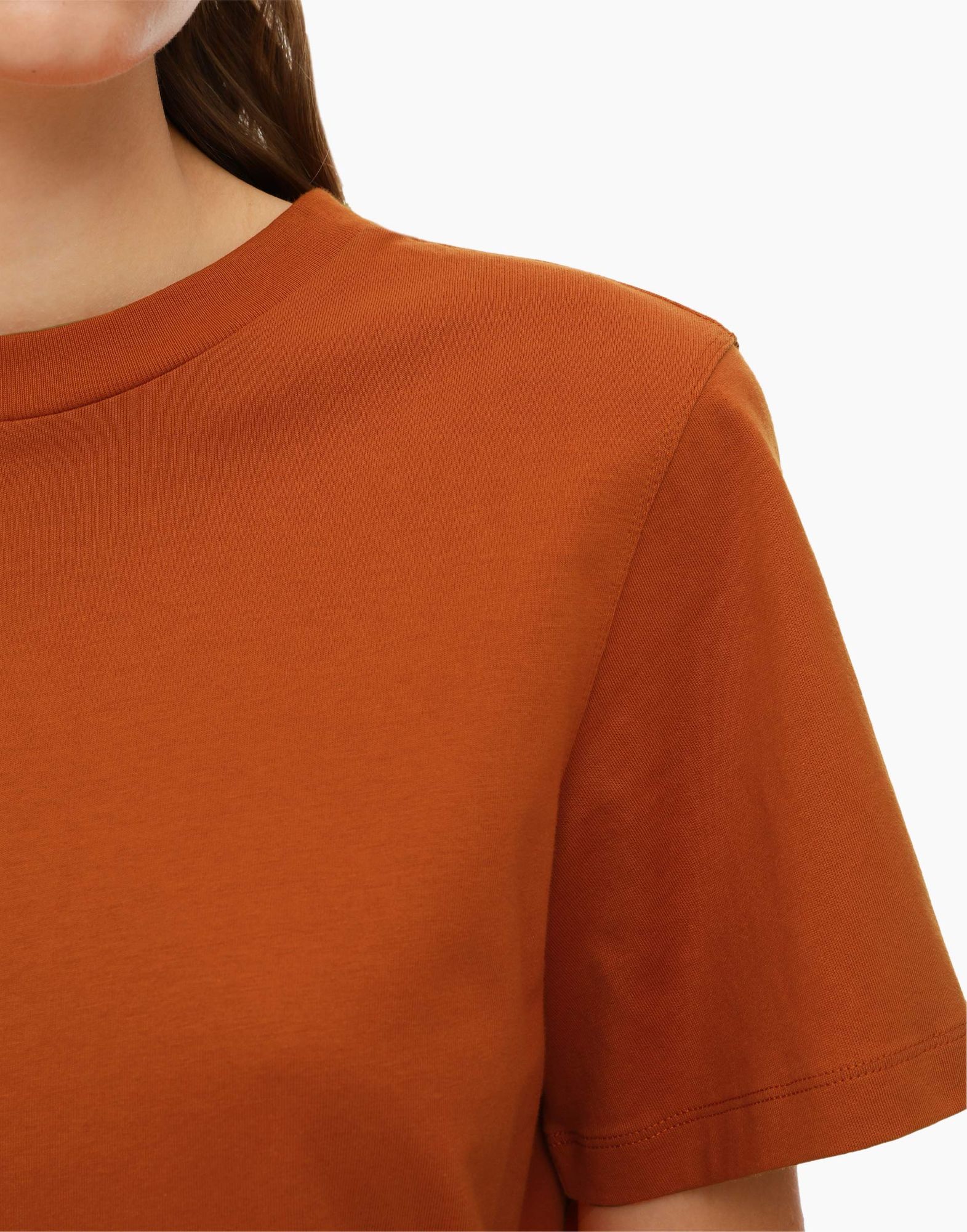 Базовая оранжевая футболка Loose straight из тонкого джерси GKT020389-5 ...