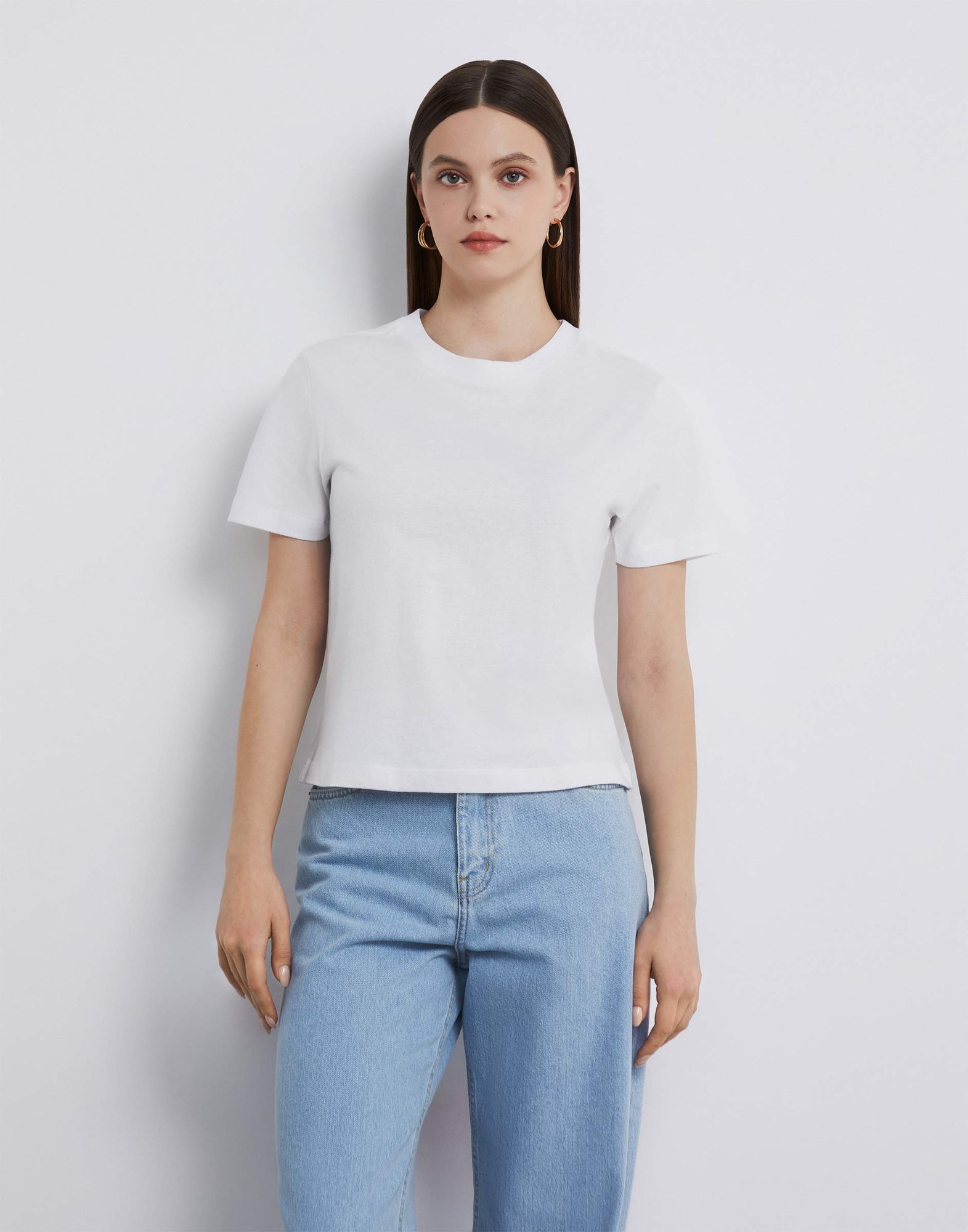 Белая базовая футболка Straight из джерси GKT024295-1 купить по цене от ...