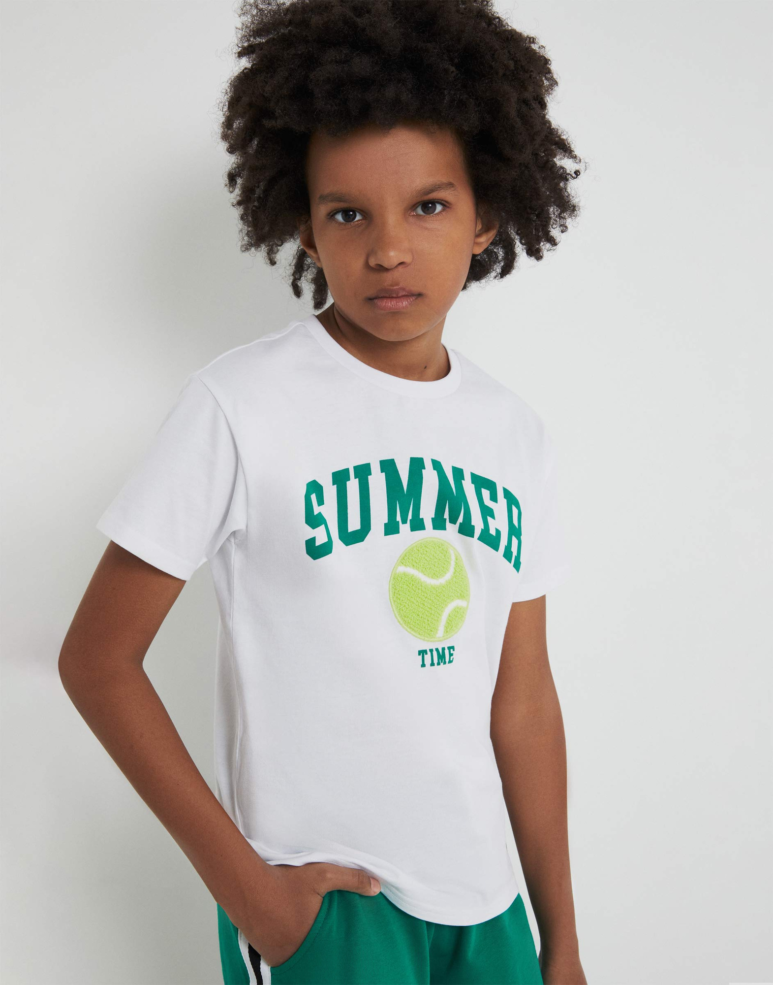 Белая футболка oversize с принтом для мальчика BKT014906-3 купить по ...