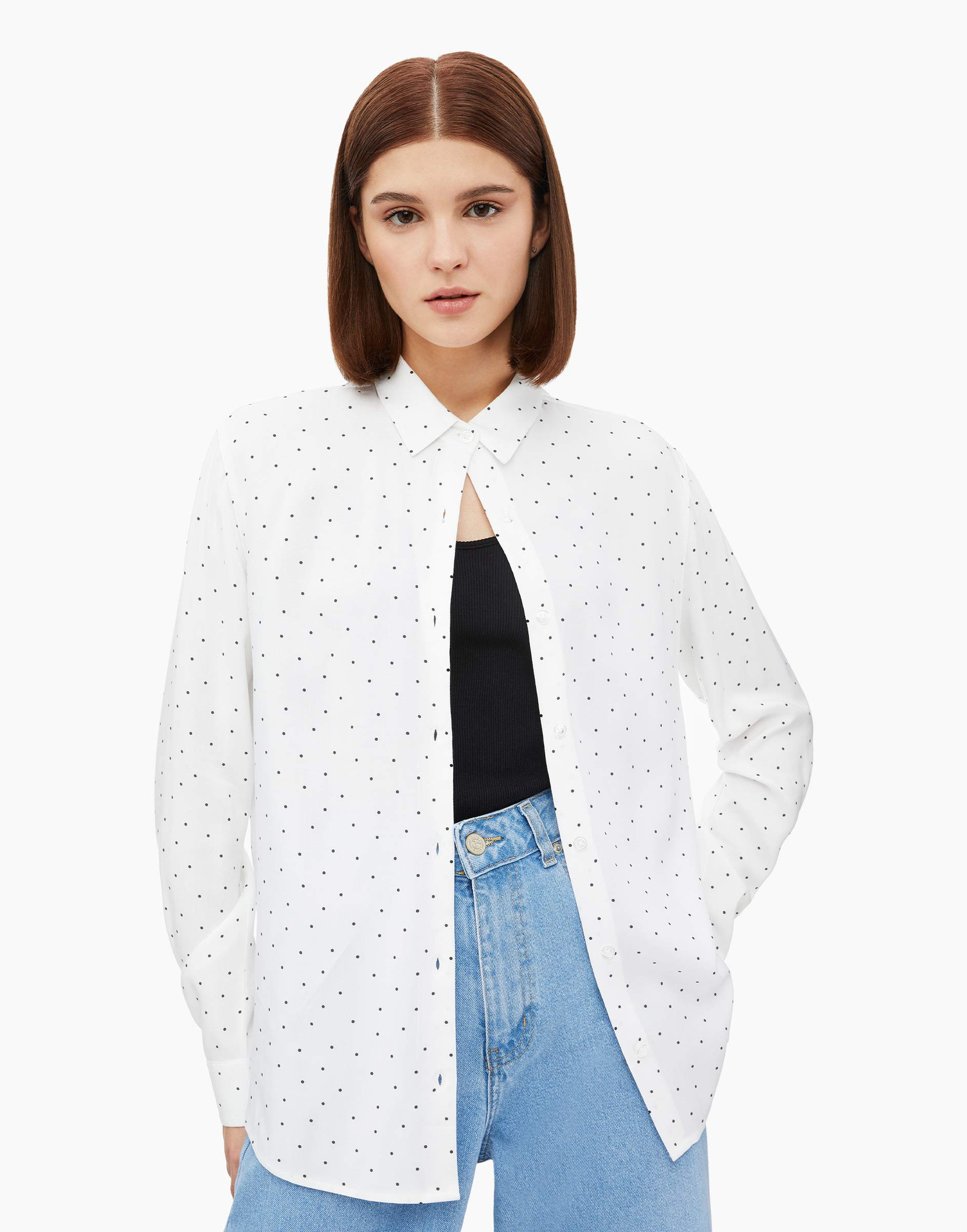 Белая рубашка в горошек GWT002890-3 купить по цене от 499 рублей с ...