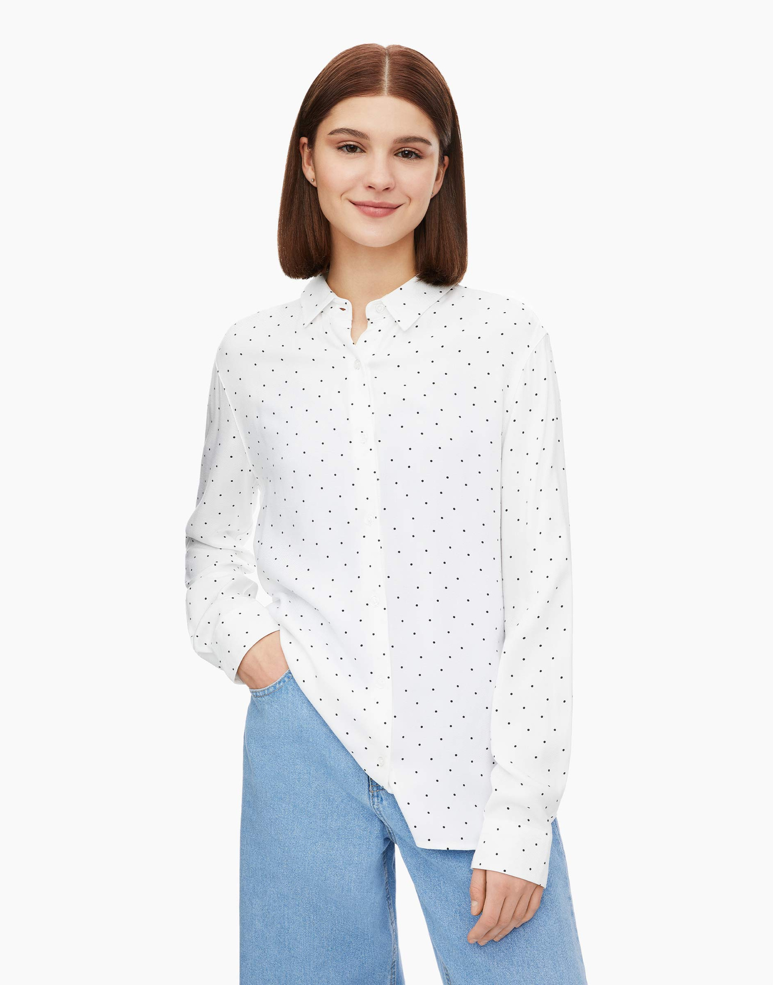 Белая рубашка в горошек GWT002890-3 купить по цене от 499 рублей с ...