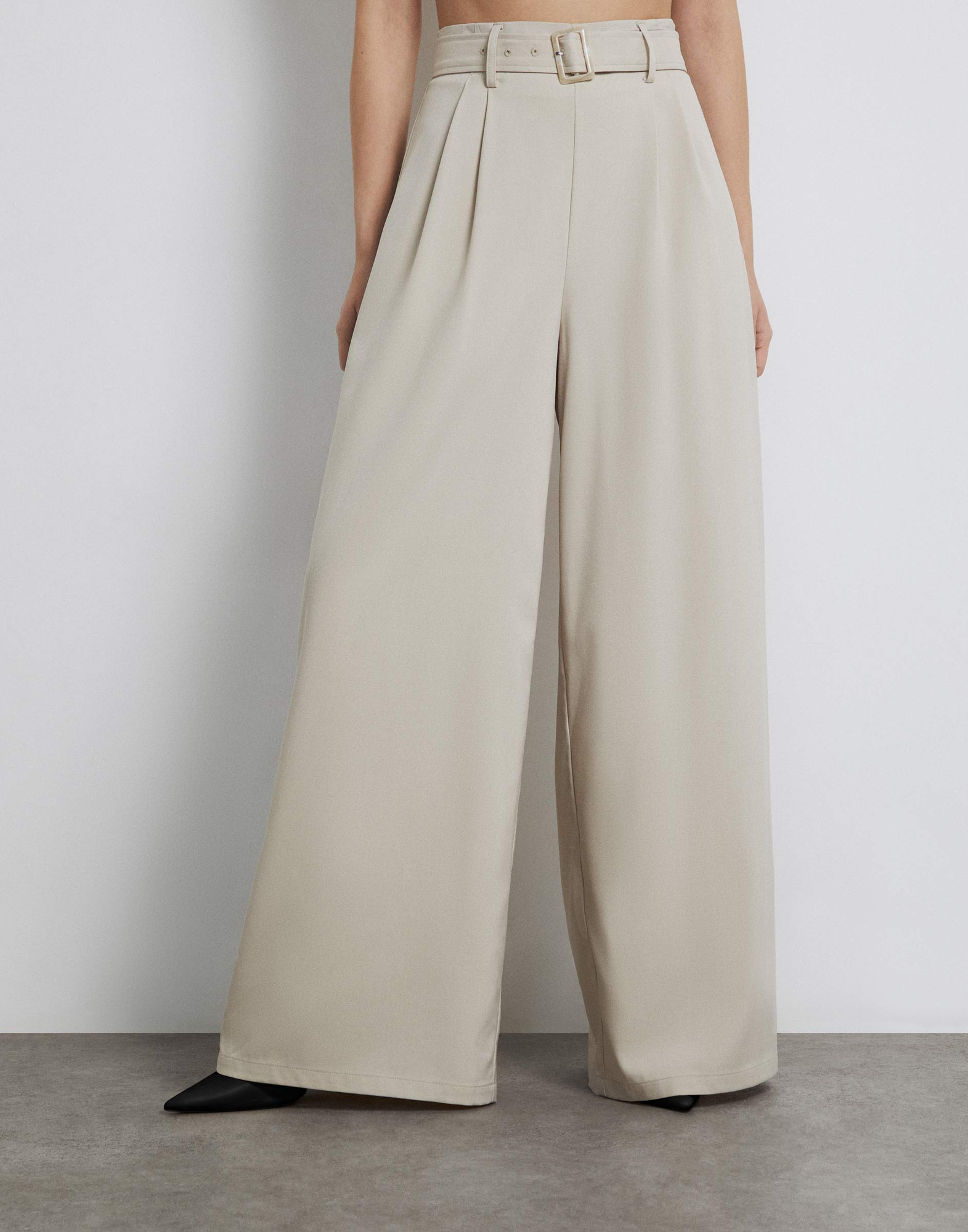 Бежевые брюки Wide leg с высокой талией GPT009400-2 купить по цене от ...