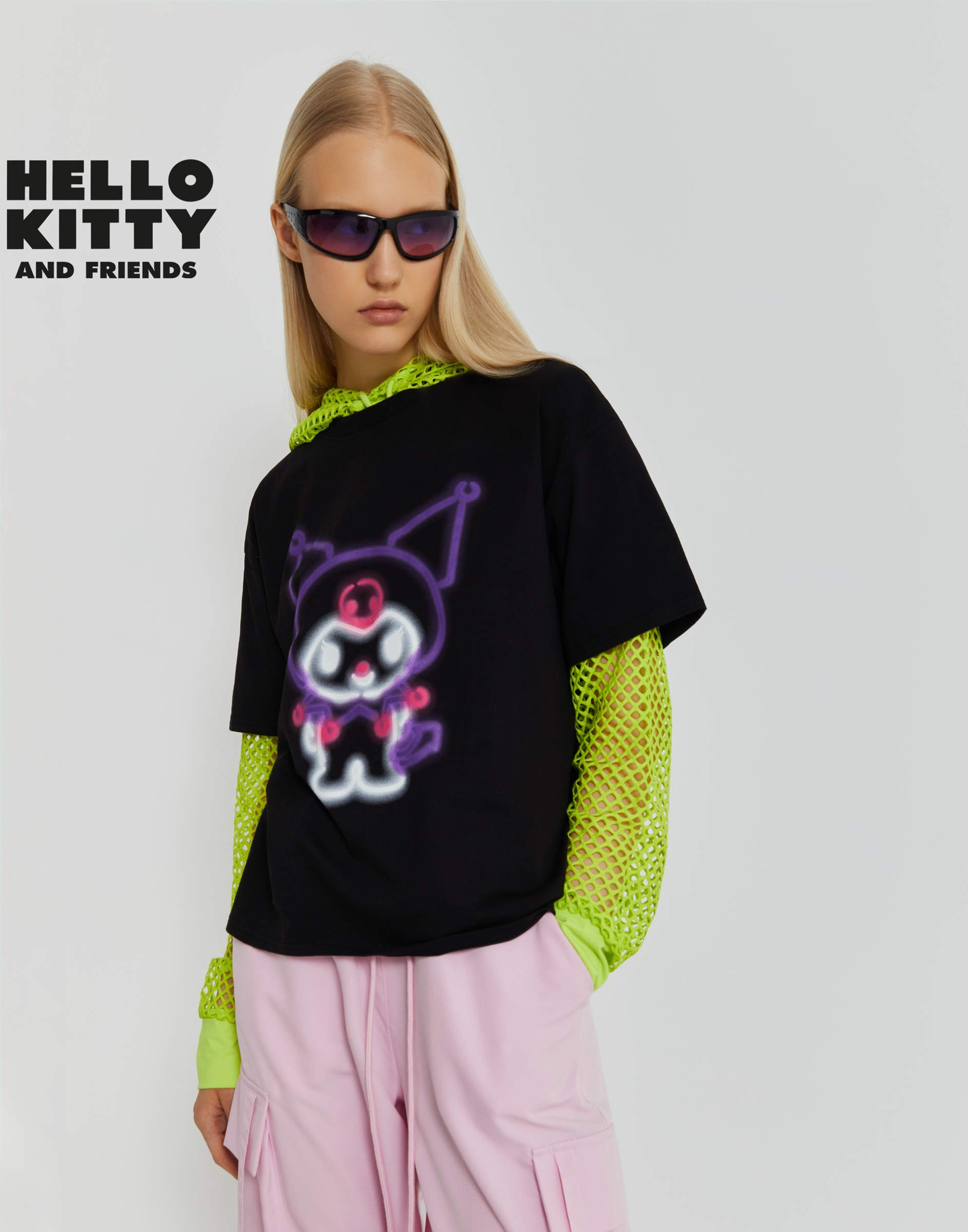 Чёрная футболка oversize с принтом Hello Kitty GKT024754-1 купить по ...