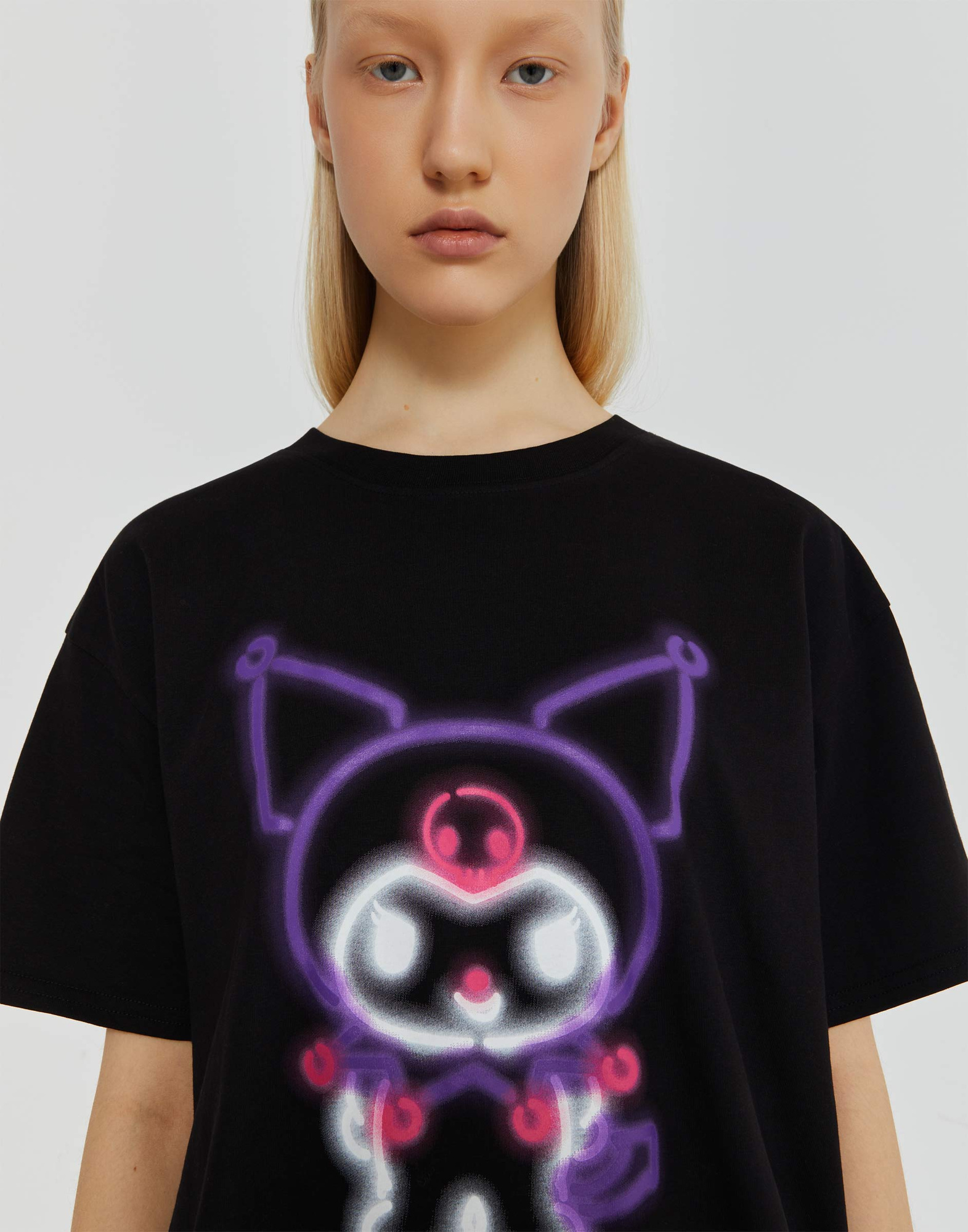 Чёрная футболка oversize с принтом Hello Kitty GKT024754-1 купить по ...