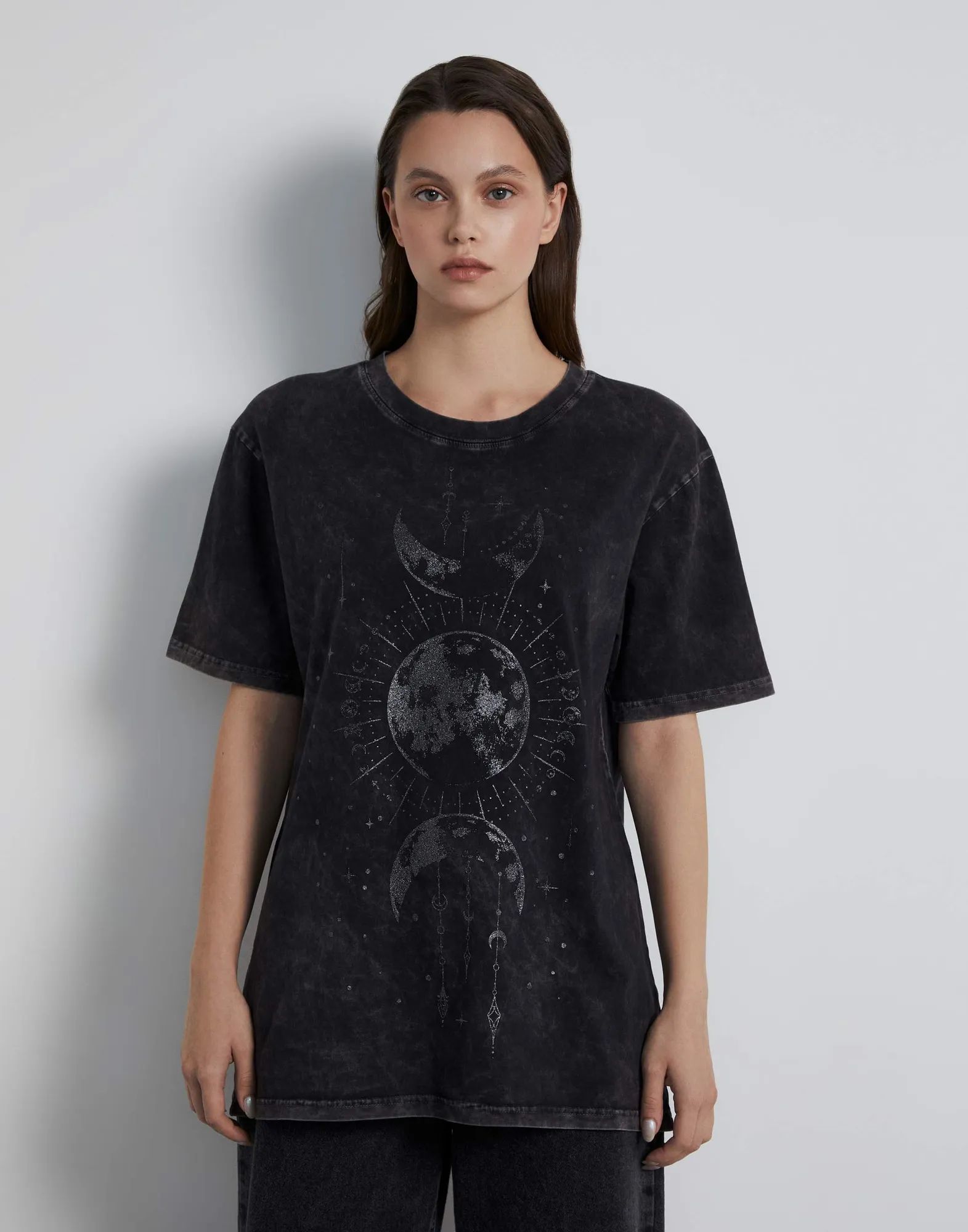 Чёрная футболка superoversize с принтом GKT024794-1 купить по цене от ...