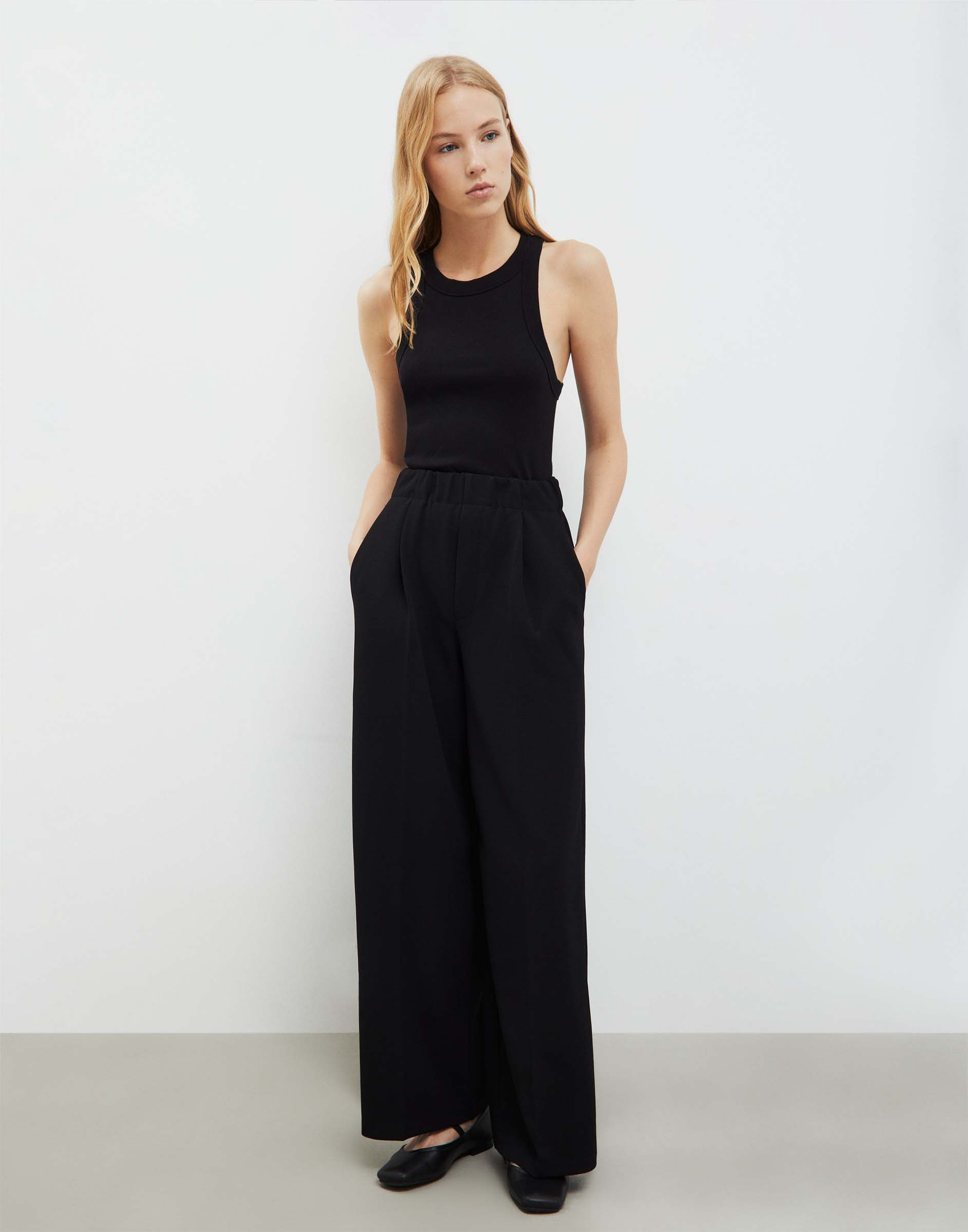 Чёрные брюки Wide leg из крепа GPT010414-1 купить по цене от 999 рублей ...