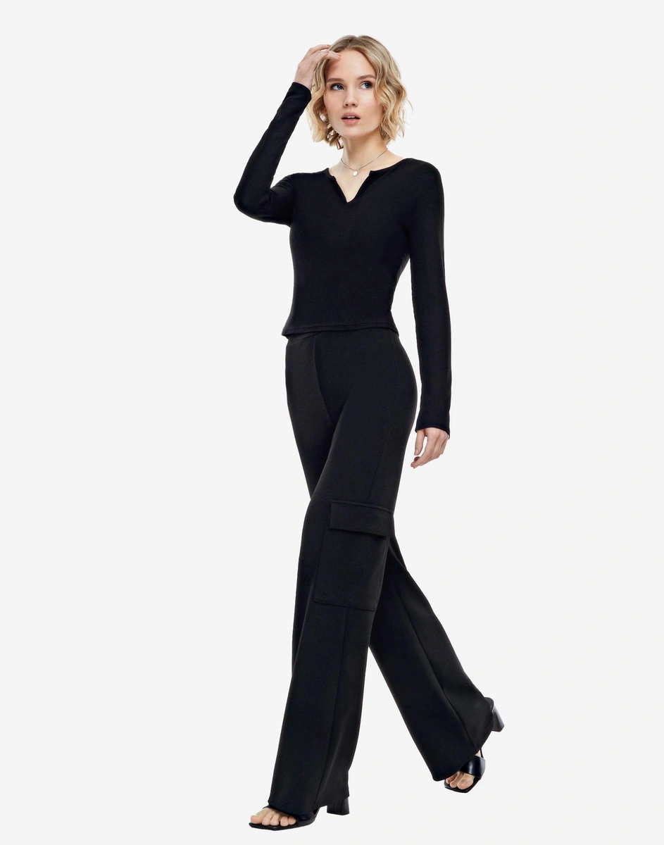 Чёрные спортивные брюки Wide leg GPT009192-1 купить по цене от 499 ...