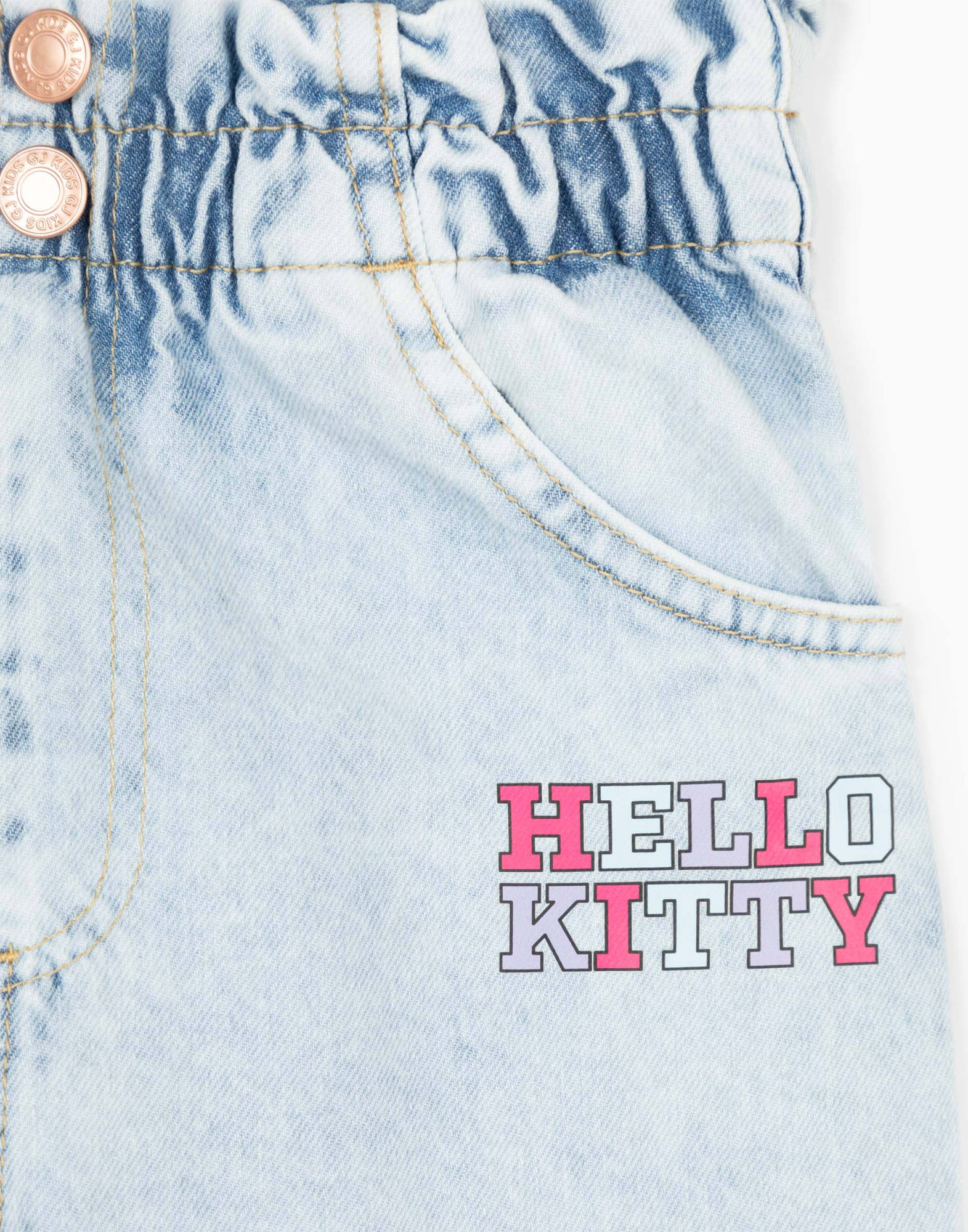 Джинсы Paperbag Long leg с принтом Hello Kitty для девочки GJN035617-1 ...