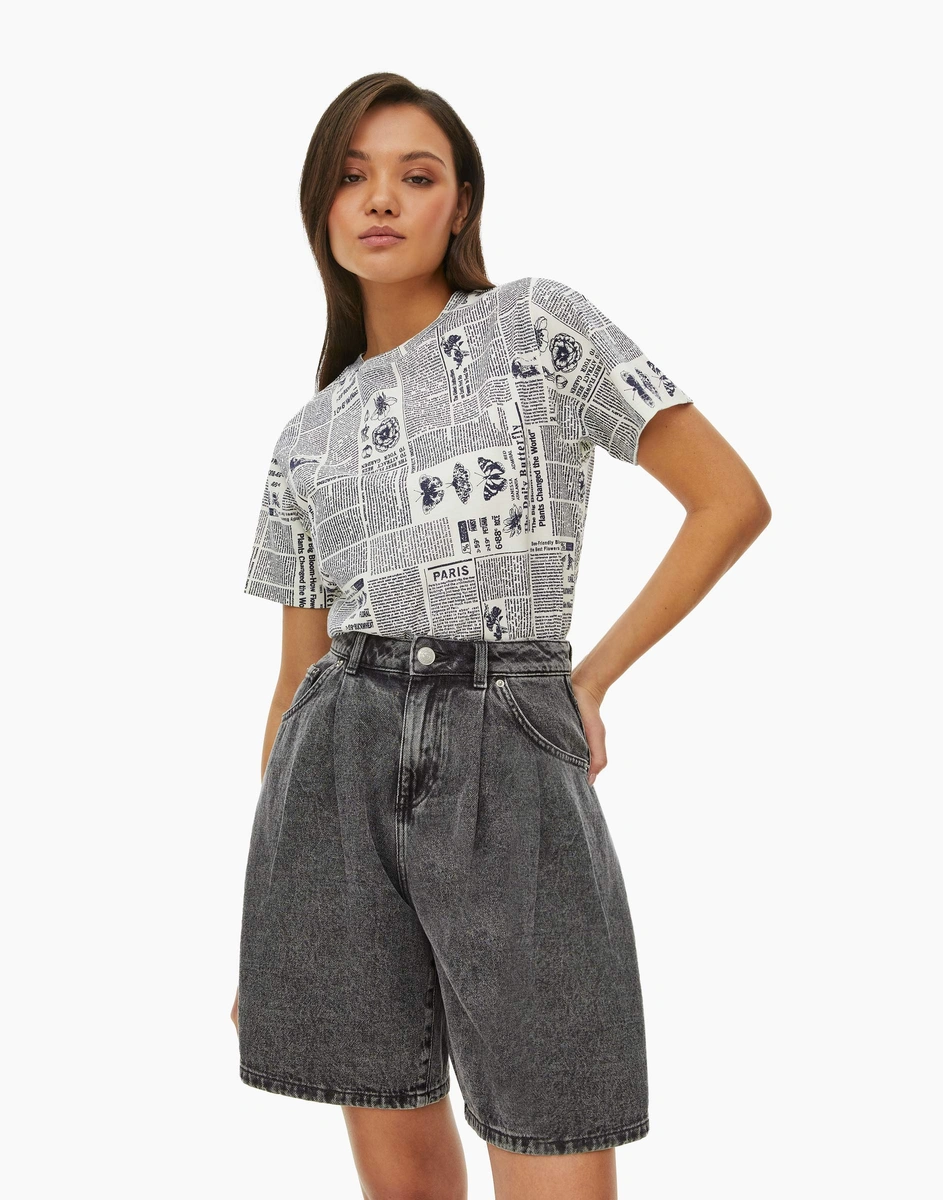 Футболка loose straight с принтом GKT019486-1 купить по цене от 399 ...