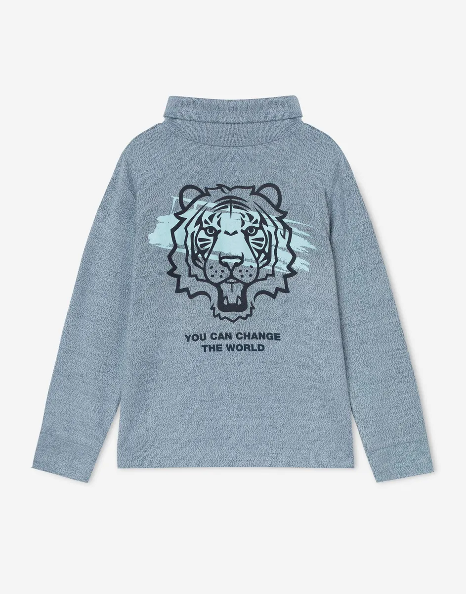 Голубая водолазка с тигром для мальчика BSW001885-1 купить по цене от ...