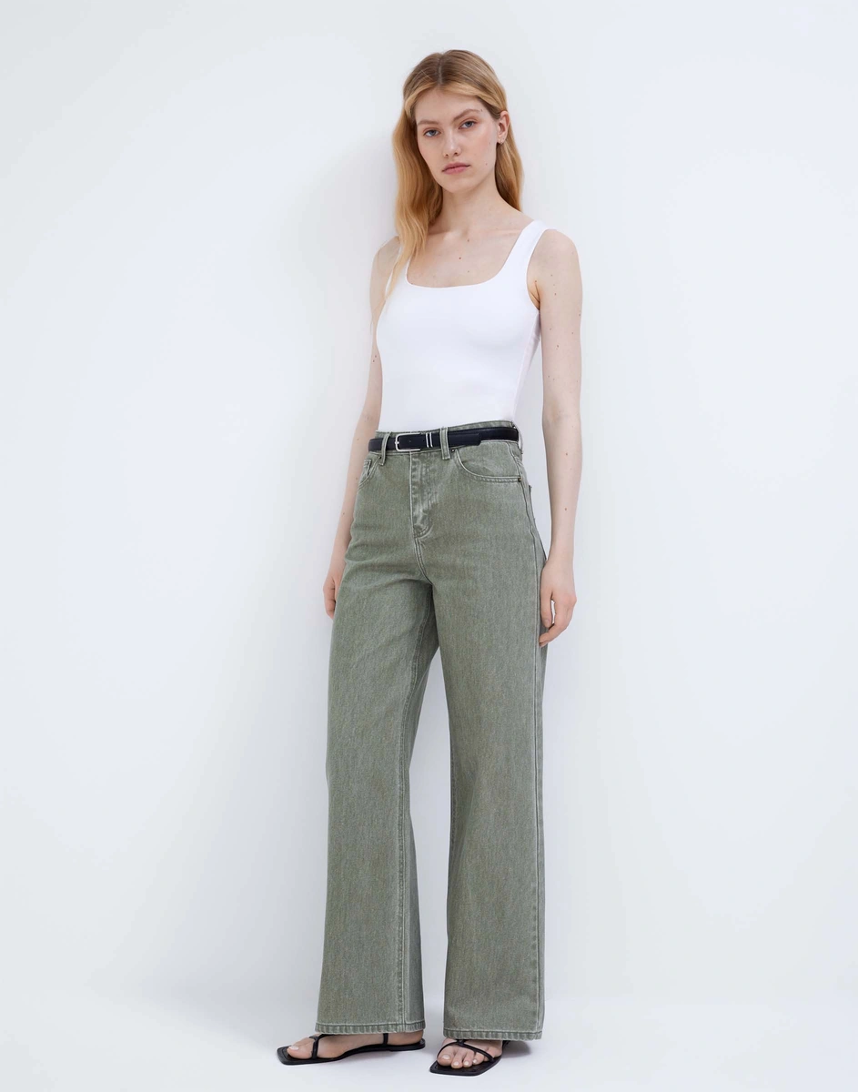 Хаки джинсы Wide leg GJN035471-3 размер 48/170