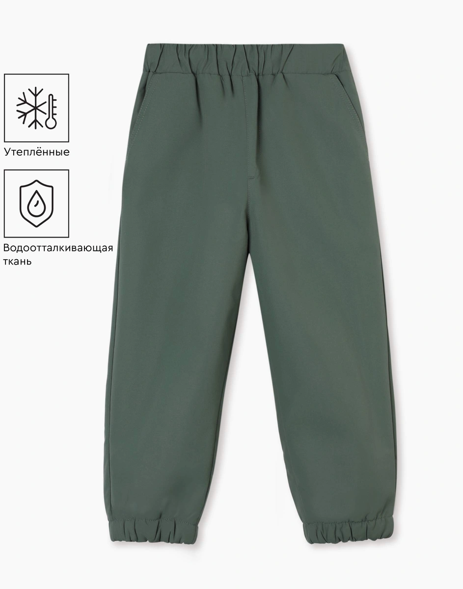 Хаки непромокаемые утеплённые брюки Jogger для мальчика BOW001758-1 ...