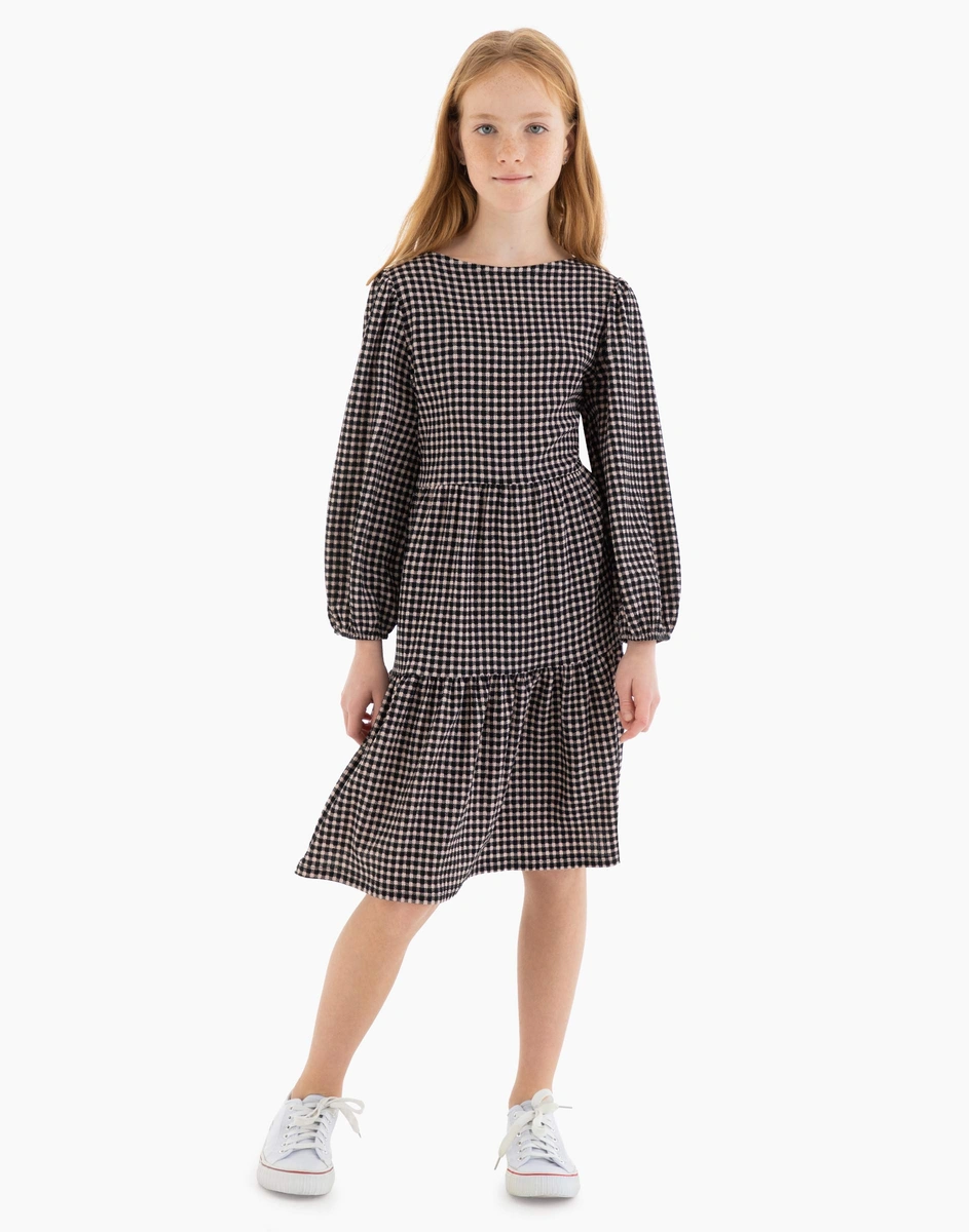 Клетчатое ярусное платье для девочки GDR025107-3 купить по цене от 349 ...