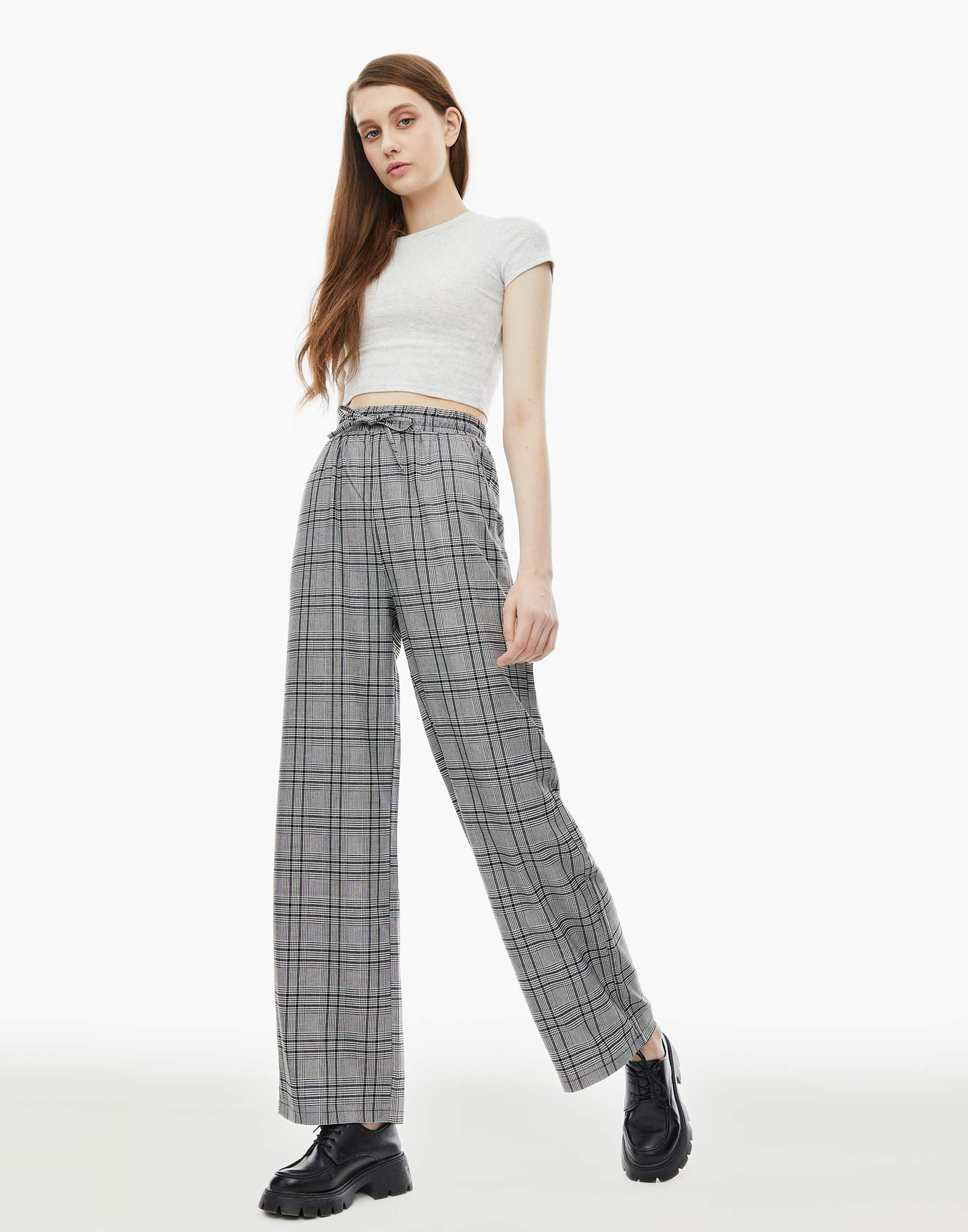 Клетчатые брюки Wide Leg GPT008930-2 купить по цене от 599 рублей с ...