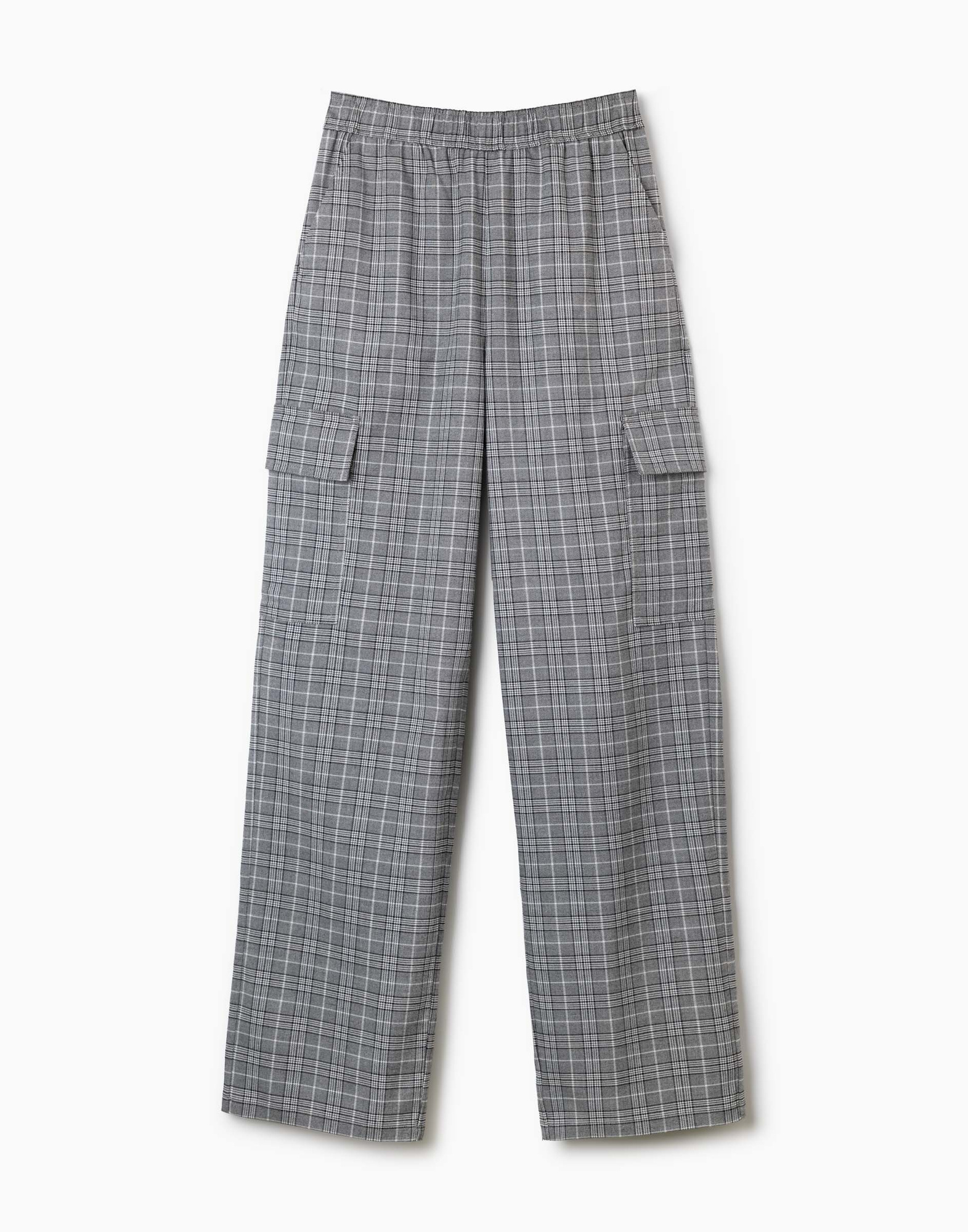 Клетчатые брюки Wide leg с карго-карманами GPT009261-2 купить по цене ...