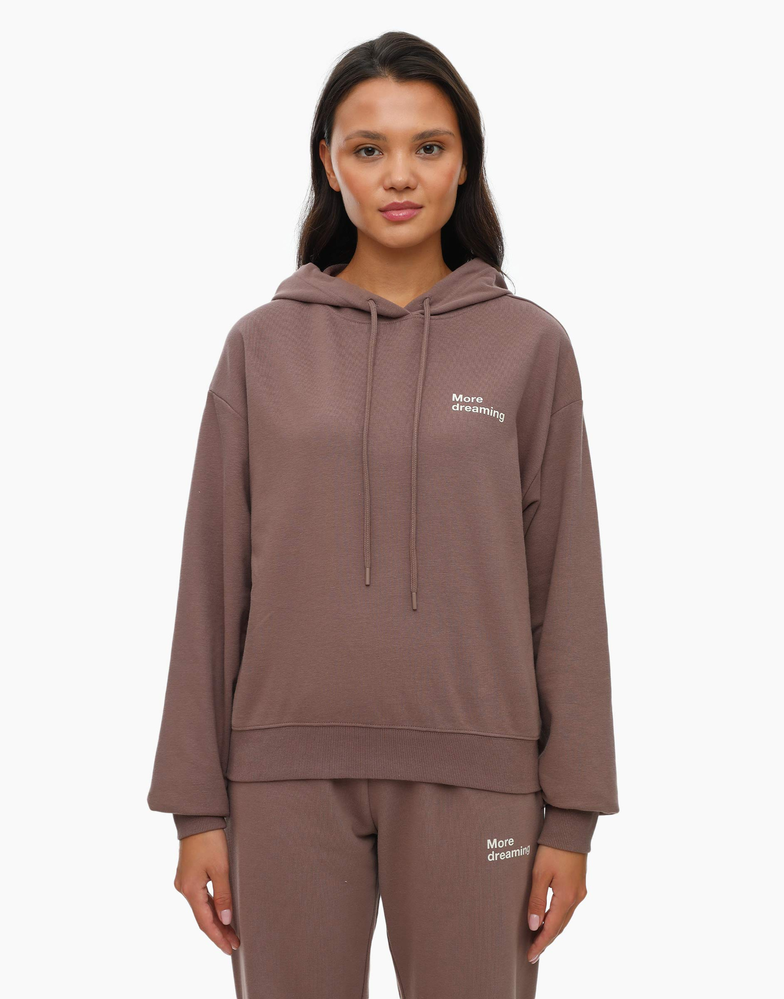 Коричневое худи oversize с принтом GAC020644-3 купить по цене от 599 ...