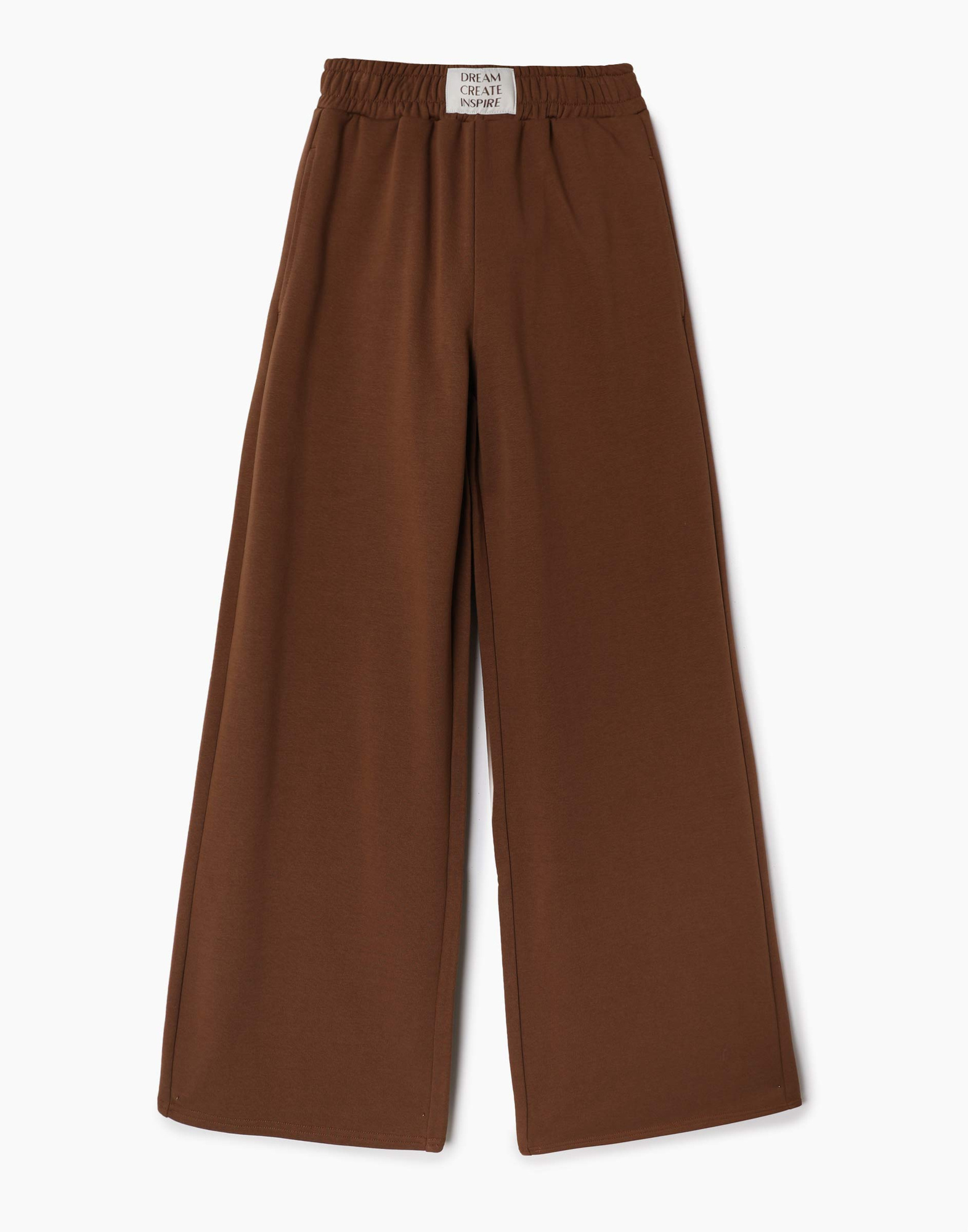 Коричневые брюки Wide leg с эластичной талией GAC020944-1 купить по ...