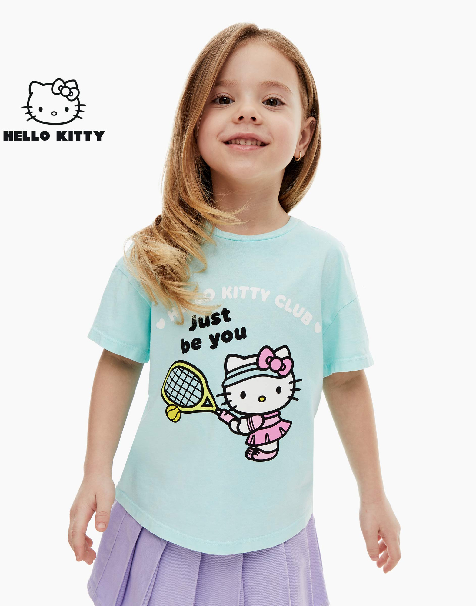 Мятная футболка oversize с принтом Hello Kitty для девочки GKT020950-1 ...