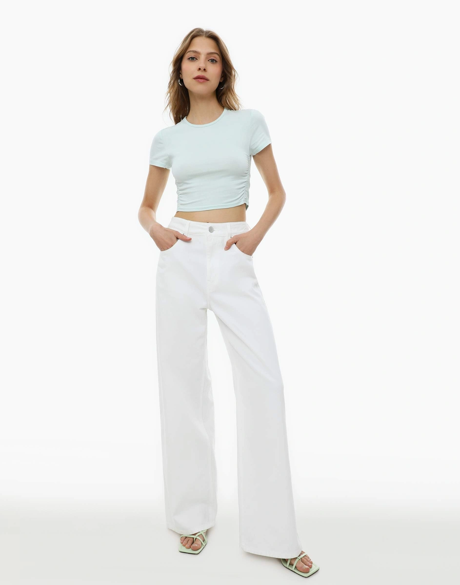 Мятный базовый облегающий кроп-топ GKT019098-4 купить по цене от 399 ...