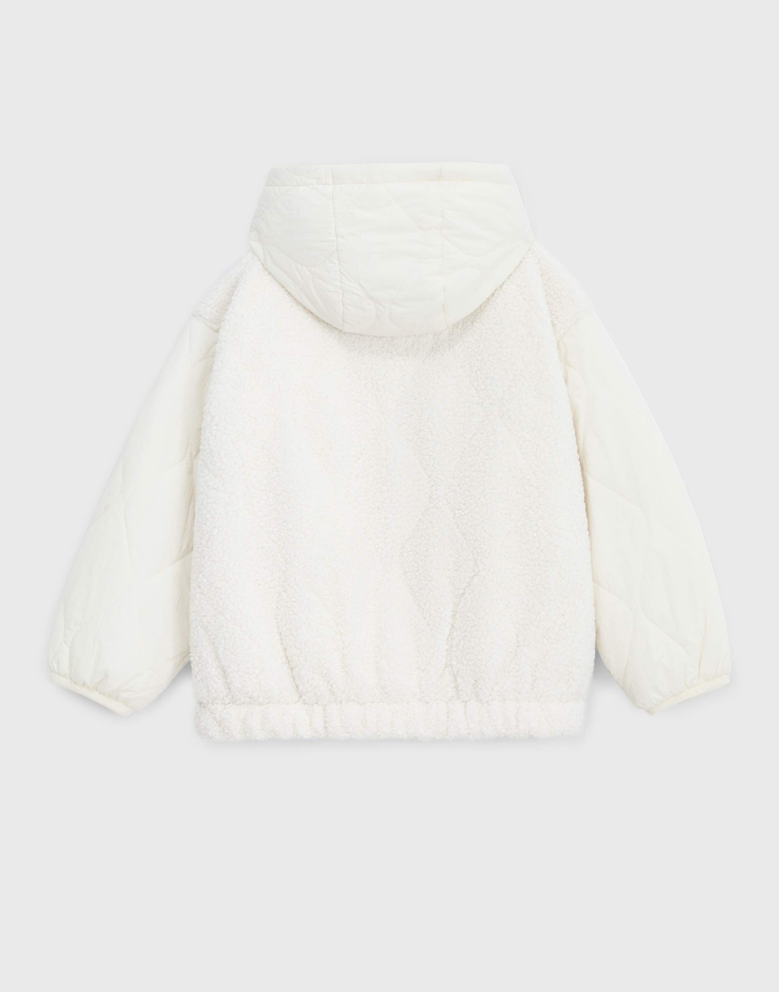 Молочная куртка oversize из искусственного меха на молнии для девочки ...