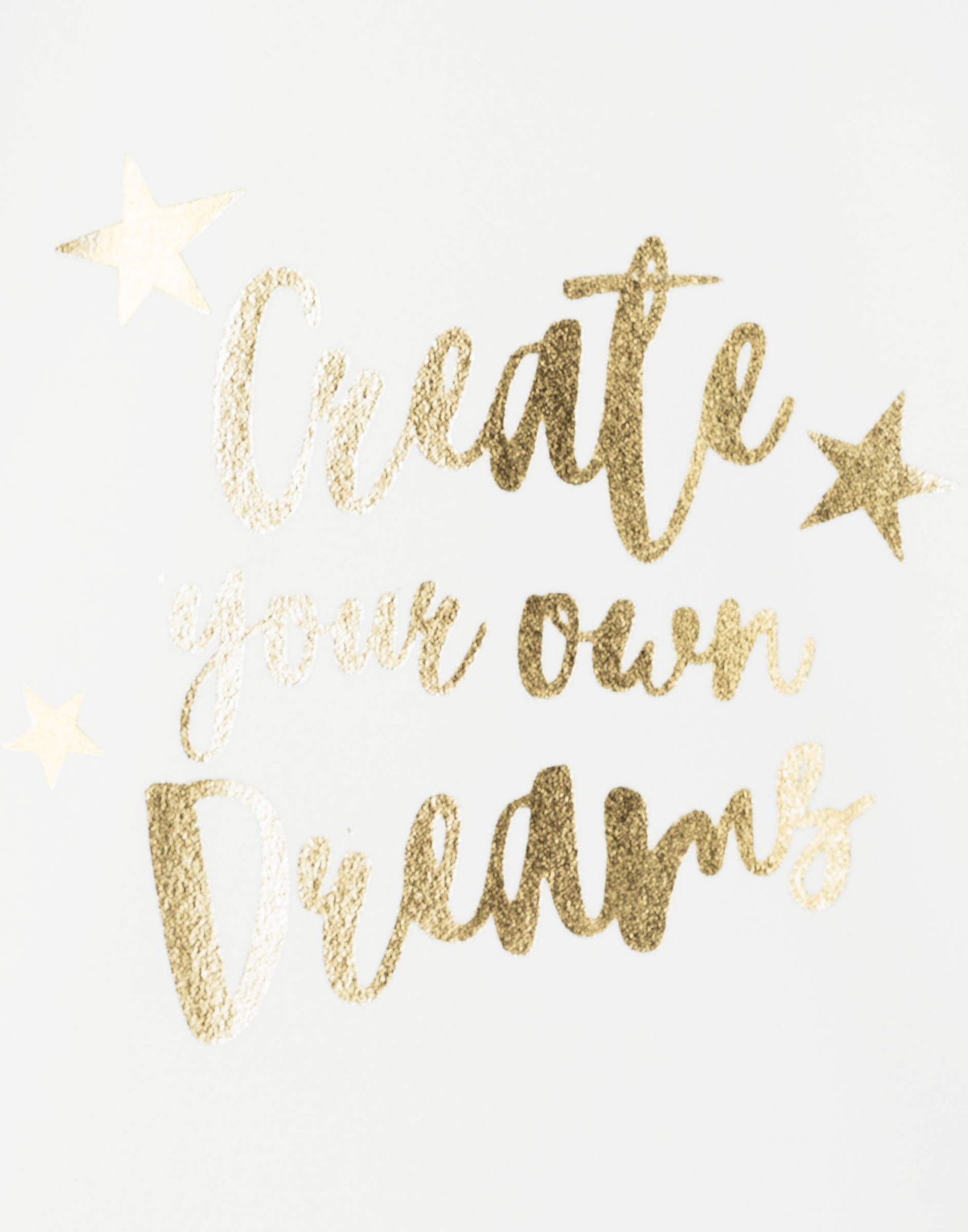 Молочный лонгслив с блестящим принтом Create your own dreams для ...