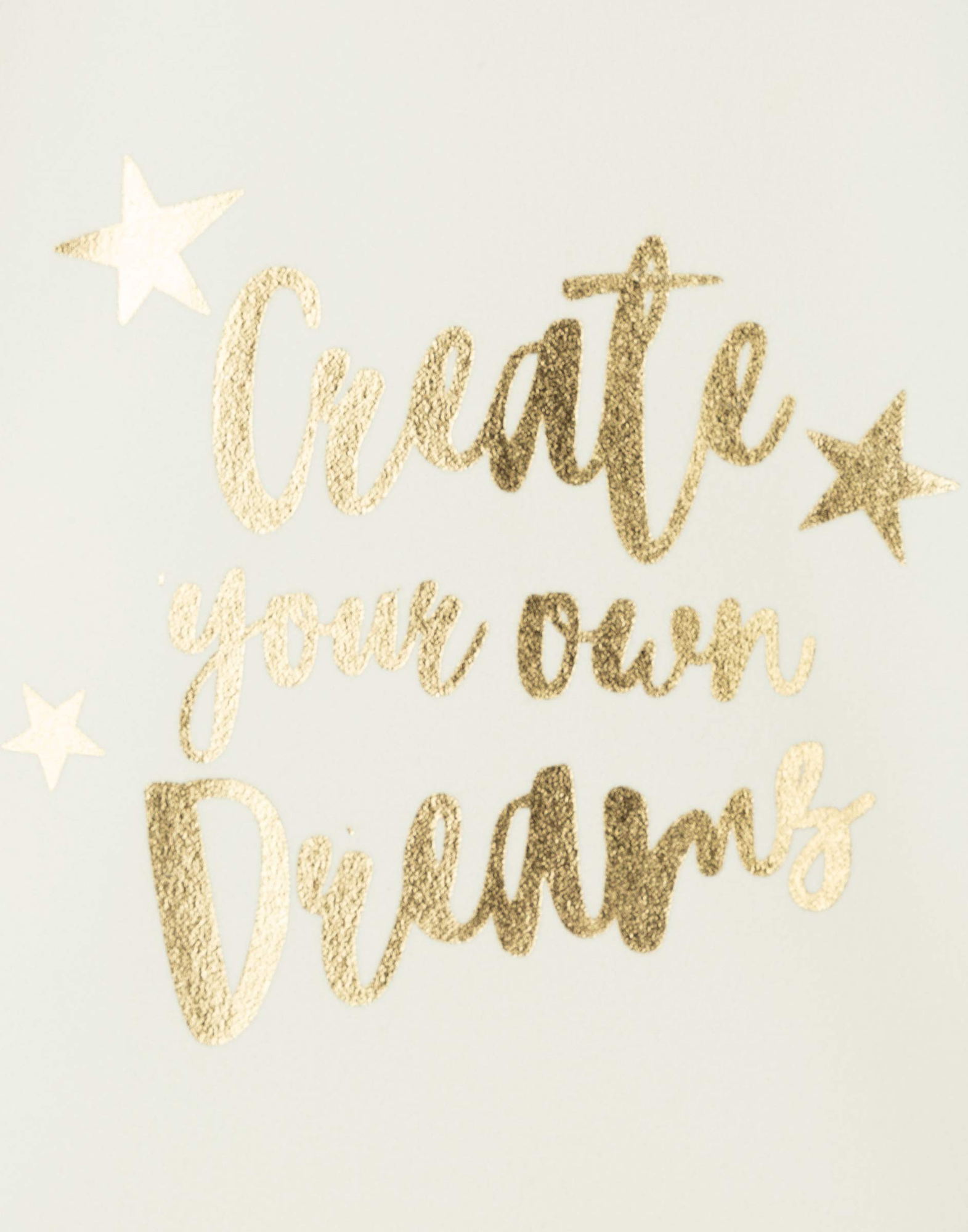 Молочный лонгслив с блестящим принтом Create your own dreams для ...