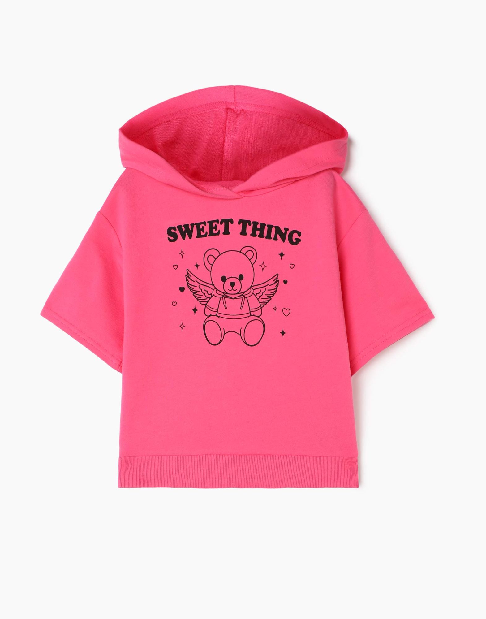 Розовое худи Sweet Thing с коротким рукавом для девочки GAC020313-2 ...