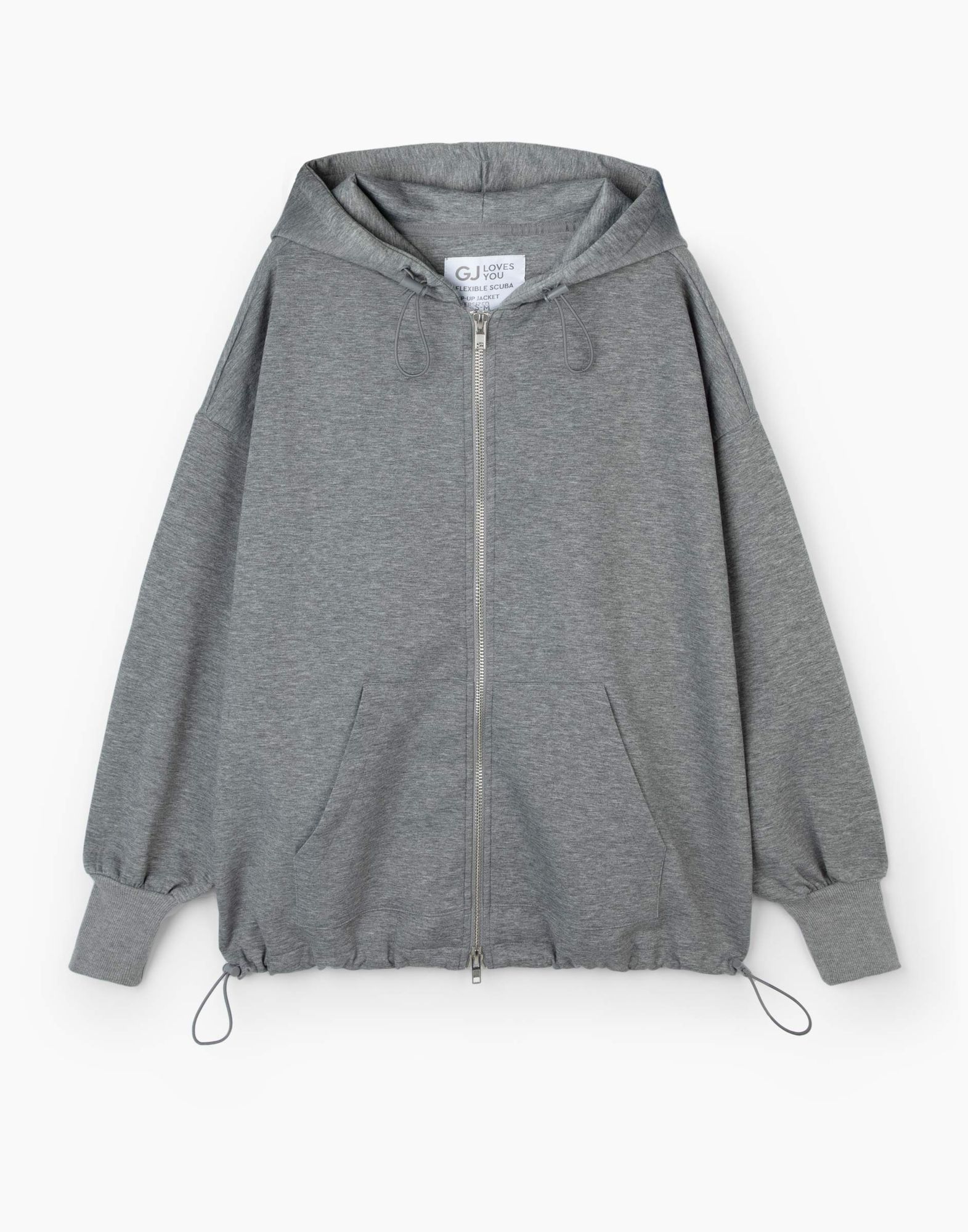 Серая толстовка oversize на молнии с капюшоном GAC023333-2 купить по ...