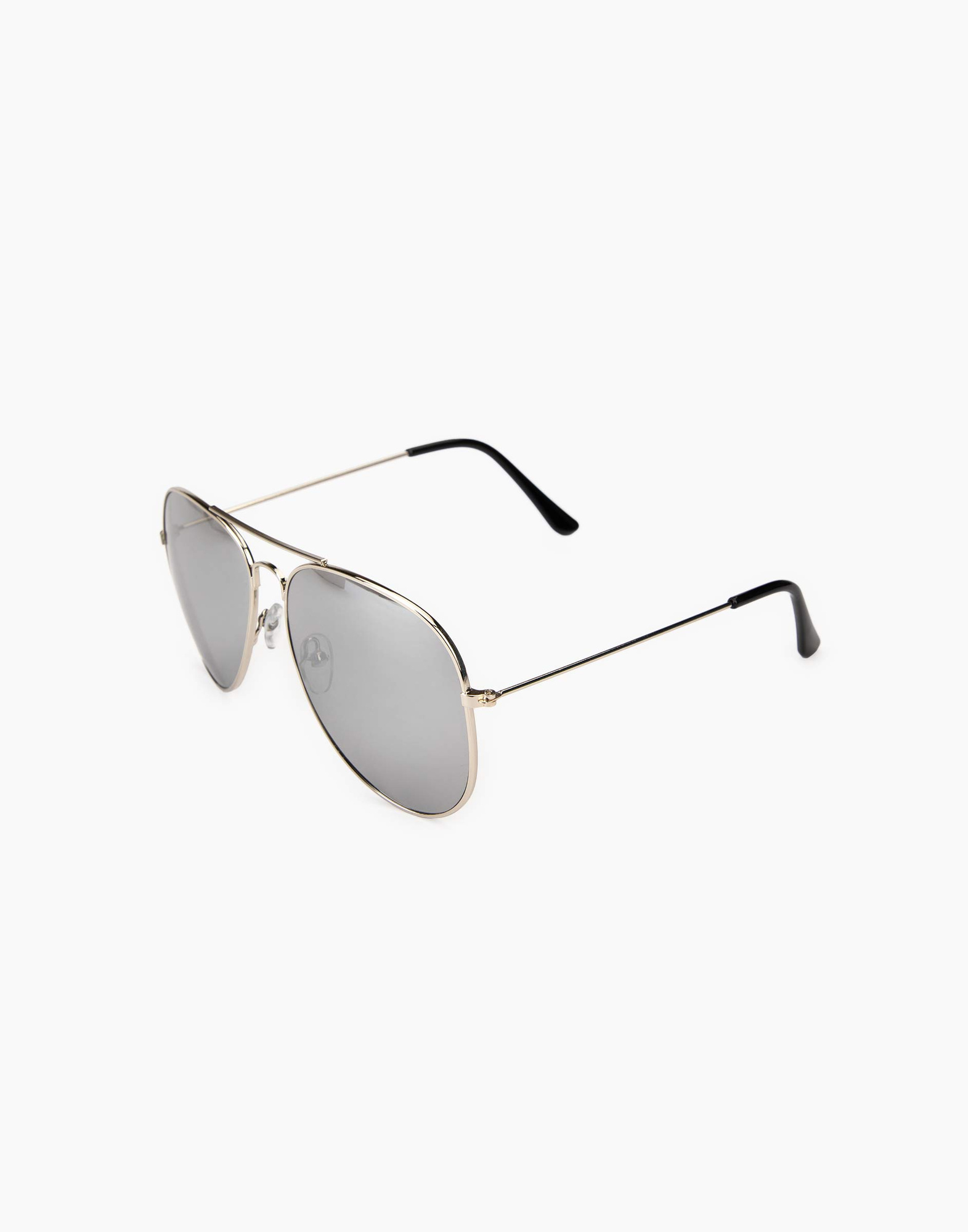 Серебристые солнцезащитные очки Aviator мужские BAS004799-1 купить по ...