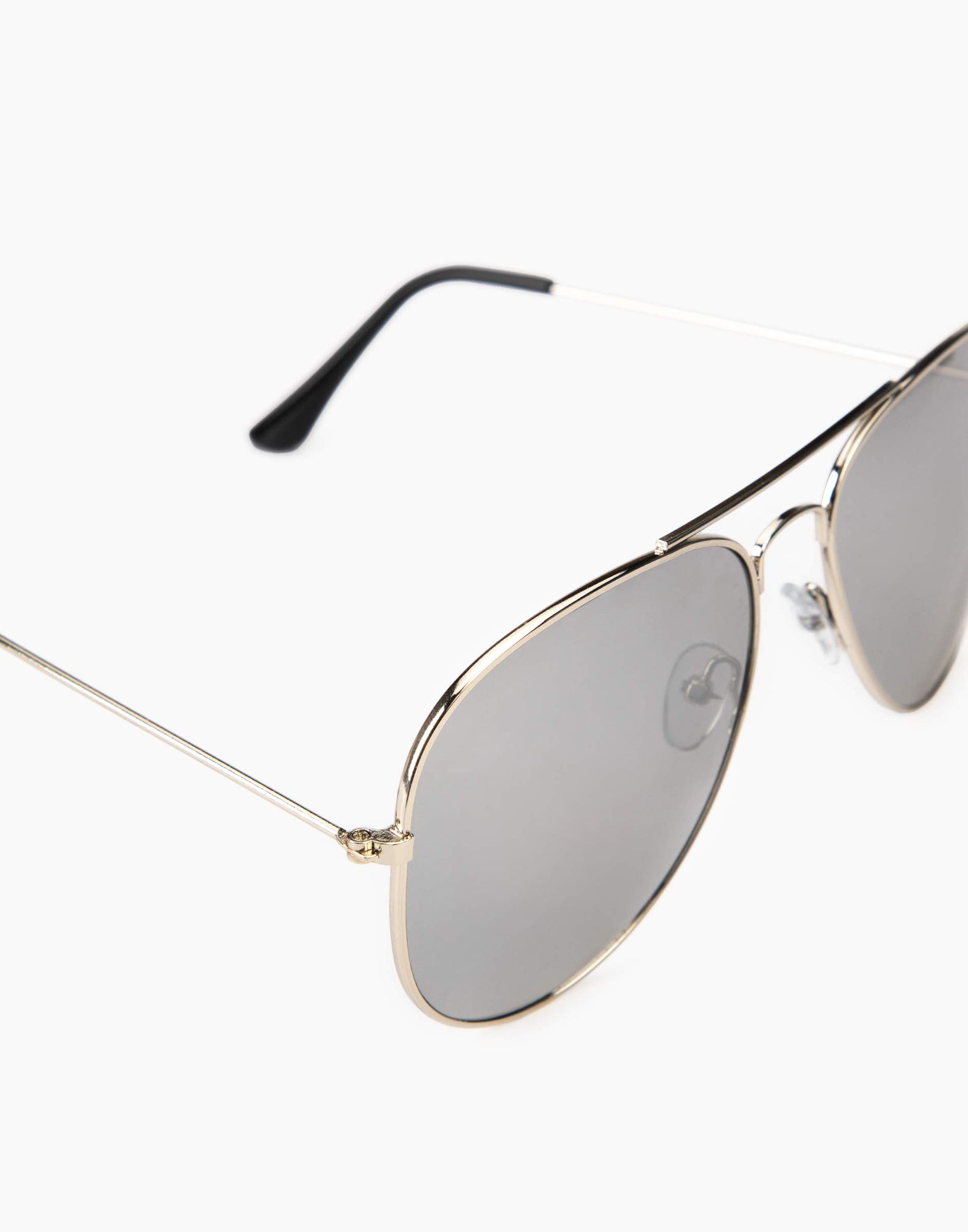 Серебристые солнцезащитные очки Aviator мужские BAS004799-1 купить по ...