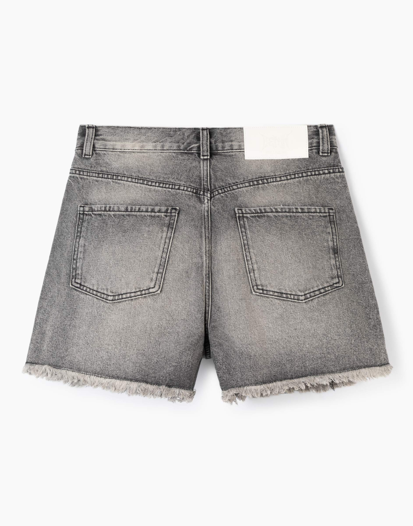 Серые джинсовые шорты Mom fit с рваной отделкой GSH011345-3 купить по ...