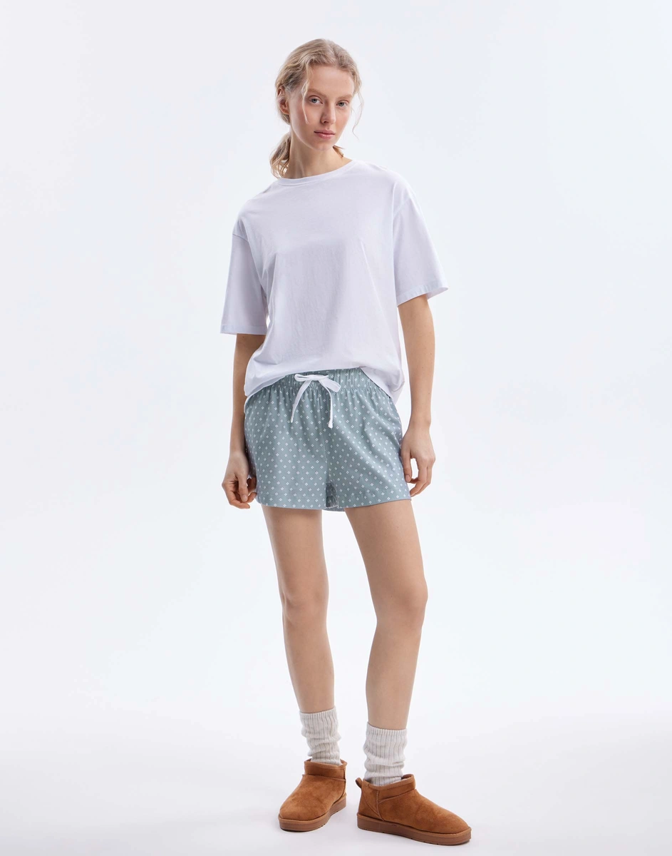 Серые пижамные шорты с принтом GSL002479-1 купить по цене от 499 рублей ...