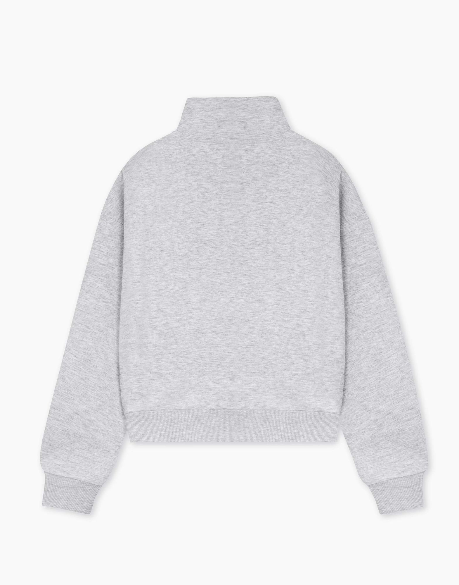 Серый свитшот oversize с воротником-стойкой на молнии GAC024271-1 ...