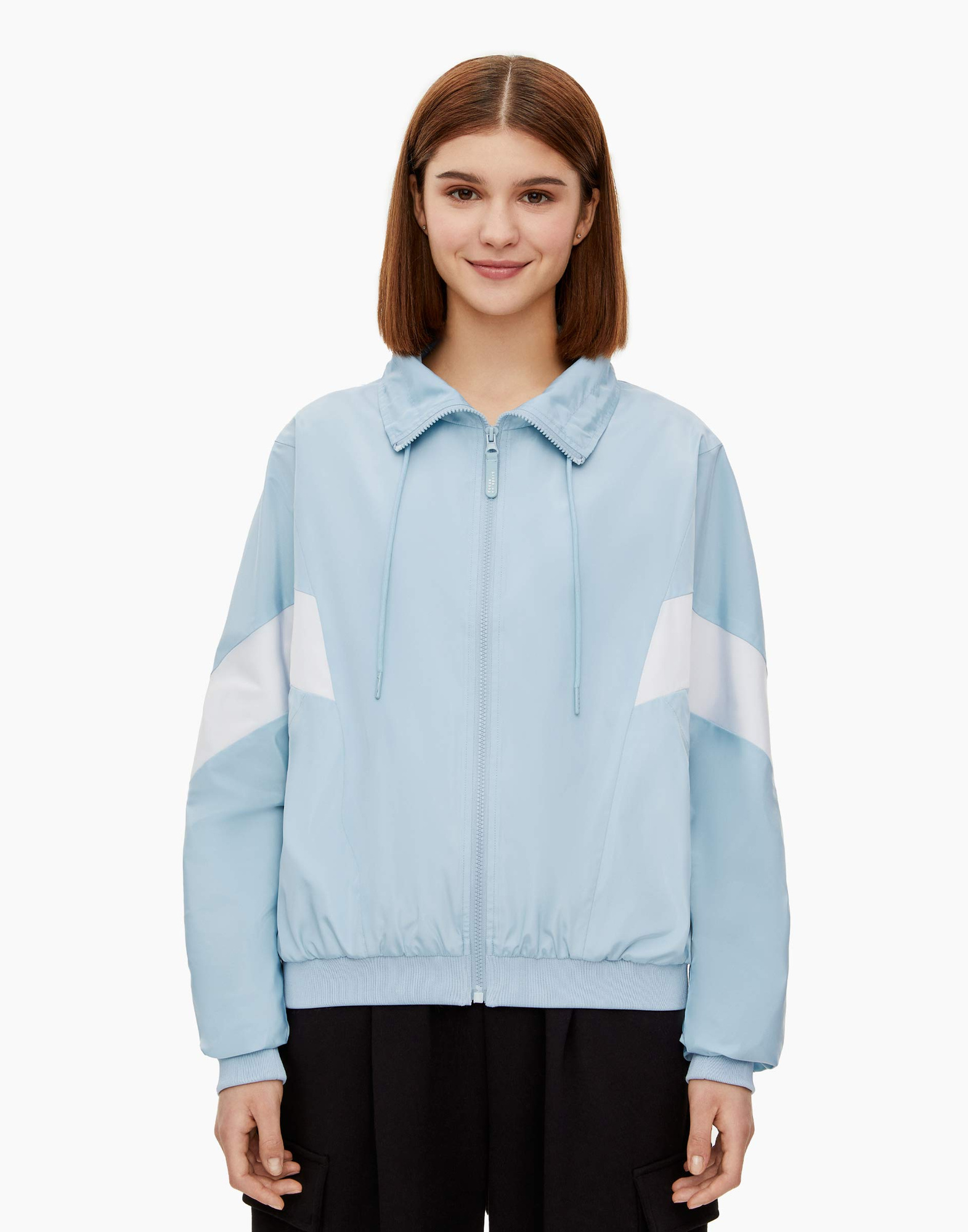 Синяя ветровка колор-блок oversize GOW003255-3 купить по цене от 1199 ...