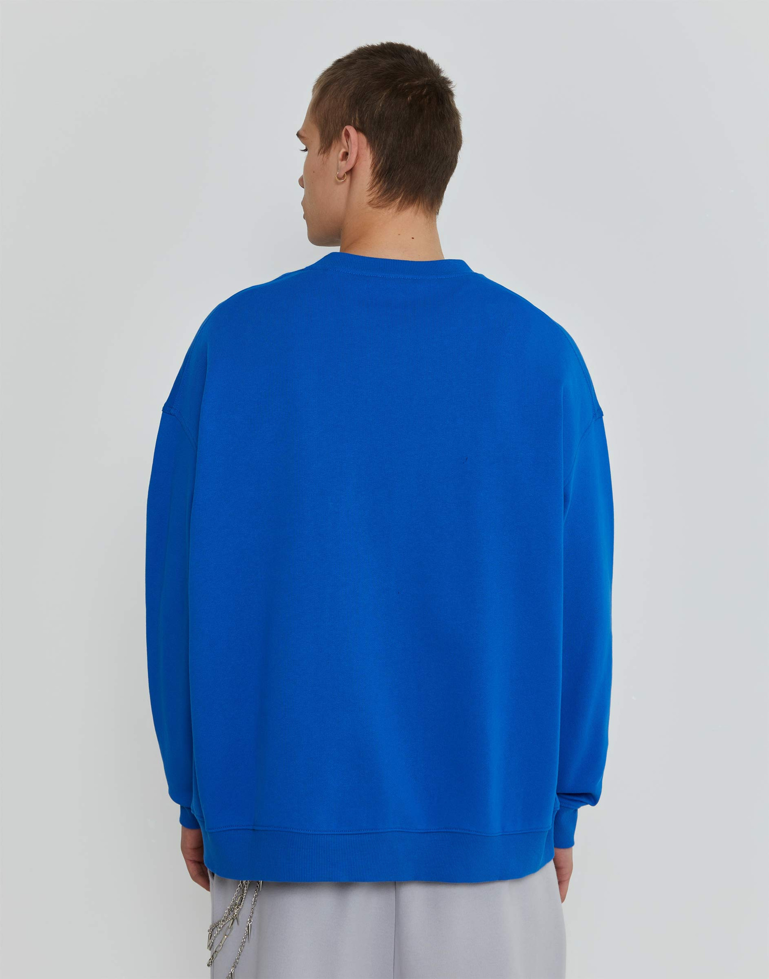 Синий свитшот oversize с аппликацией и вышивкой для мальчика BAC012006 ...