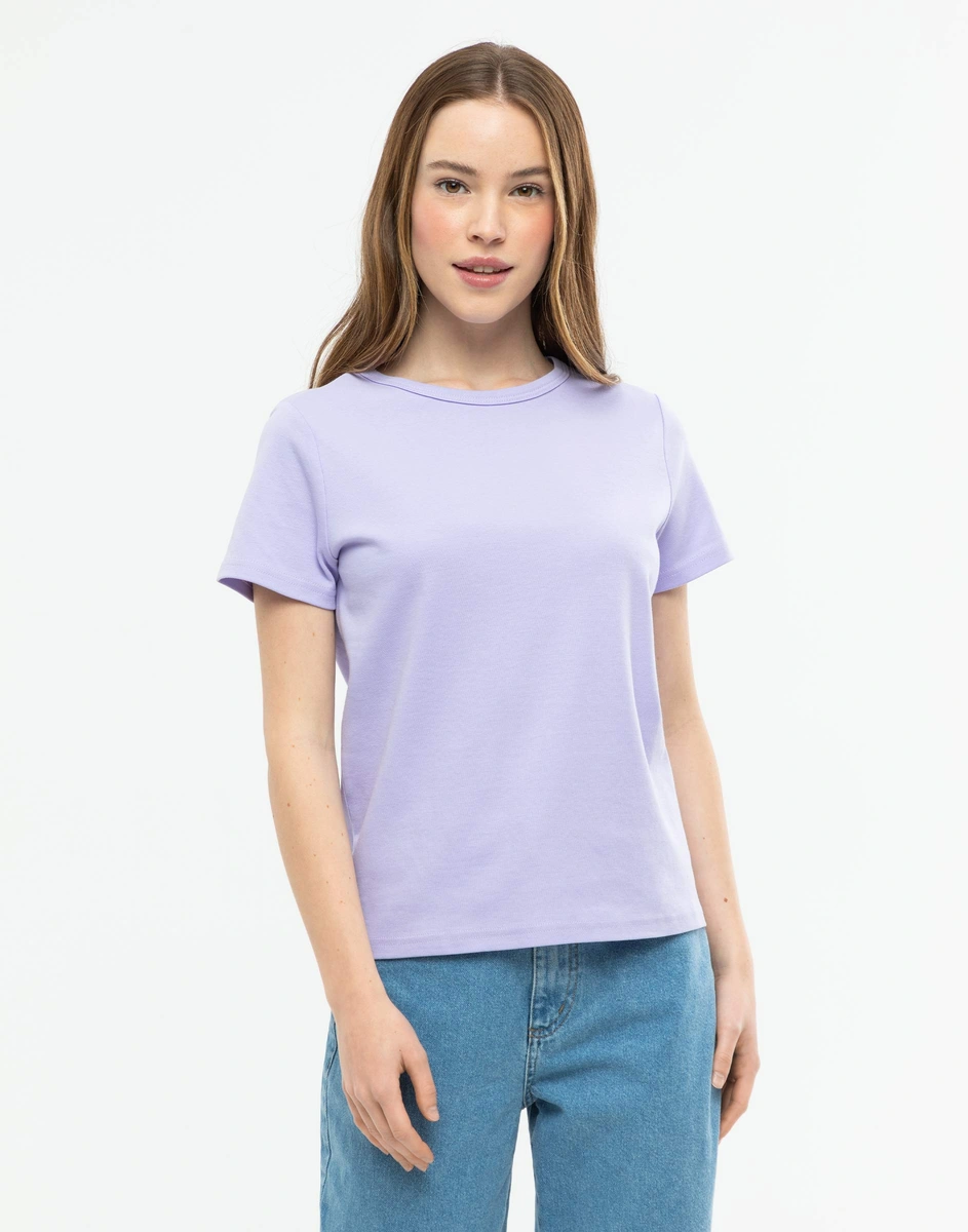 Сиреневая базовая футболка Straight из джерси GKT018931-2 купить по ...