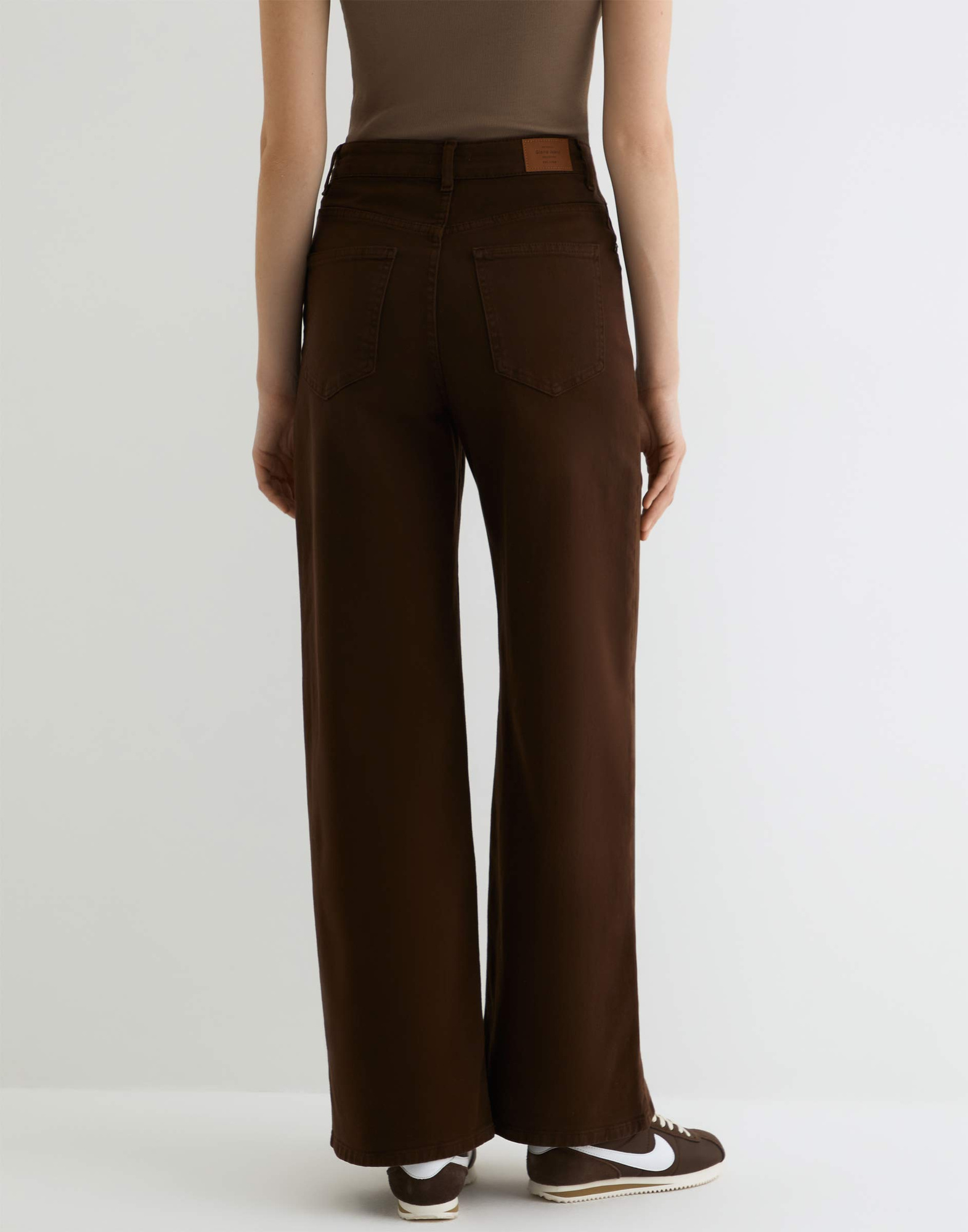 Тёмно-коричневые джинсы Wide leg GJN036258-2 размер 44/170