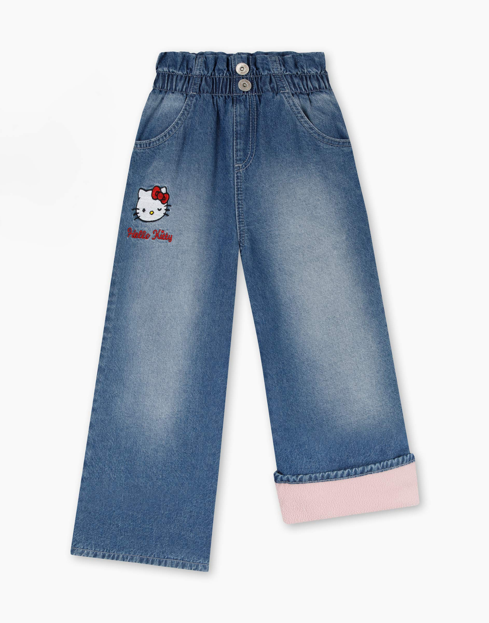 Утеплённые джинсы Long leg с вышивкой Hello Kitty для девочки GWB001472 ...